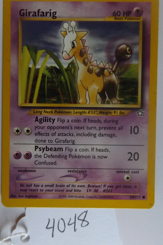 Girafarig Pokemon Card - Etsy