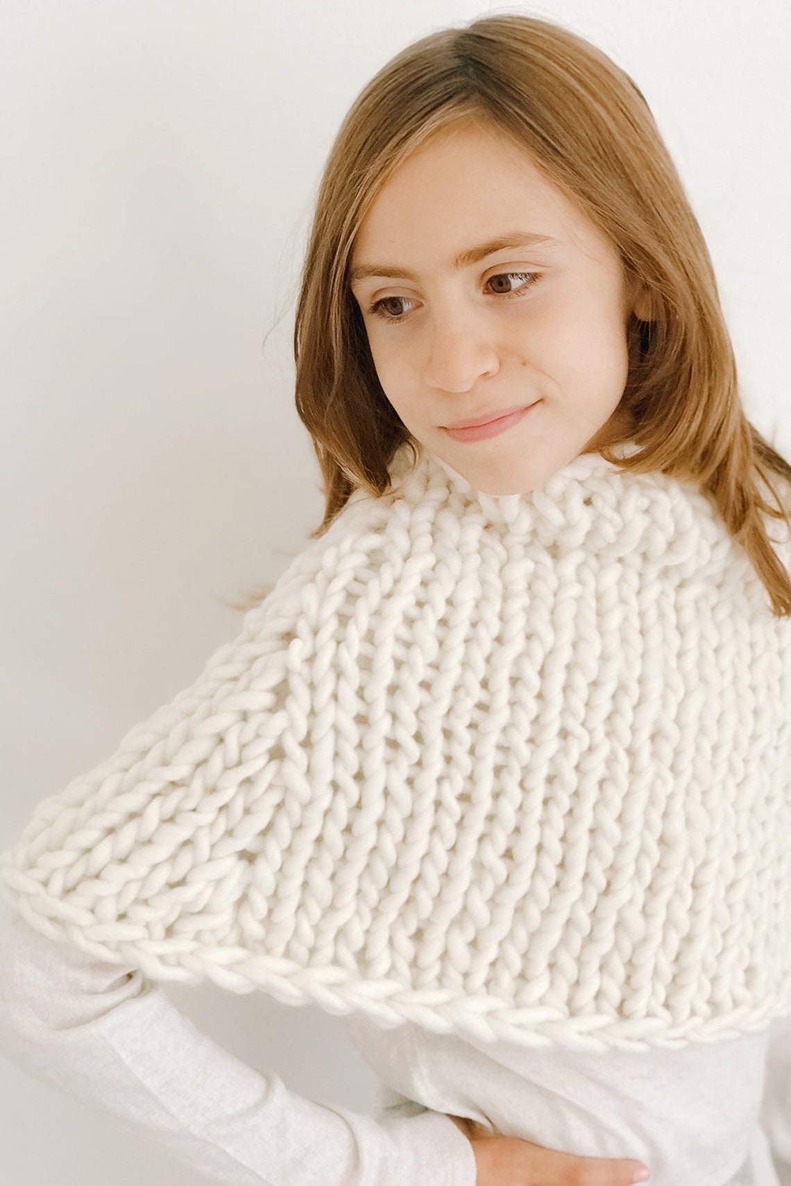 Knitting Pattern: Chunky Child Capelet, Knit Snood Pattern, Easy ...