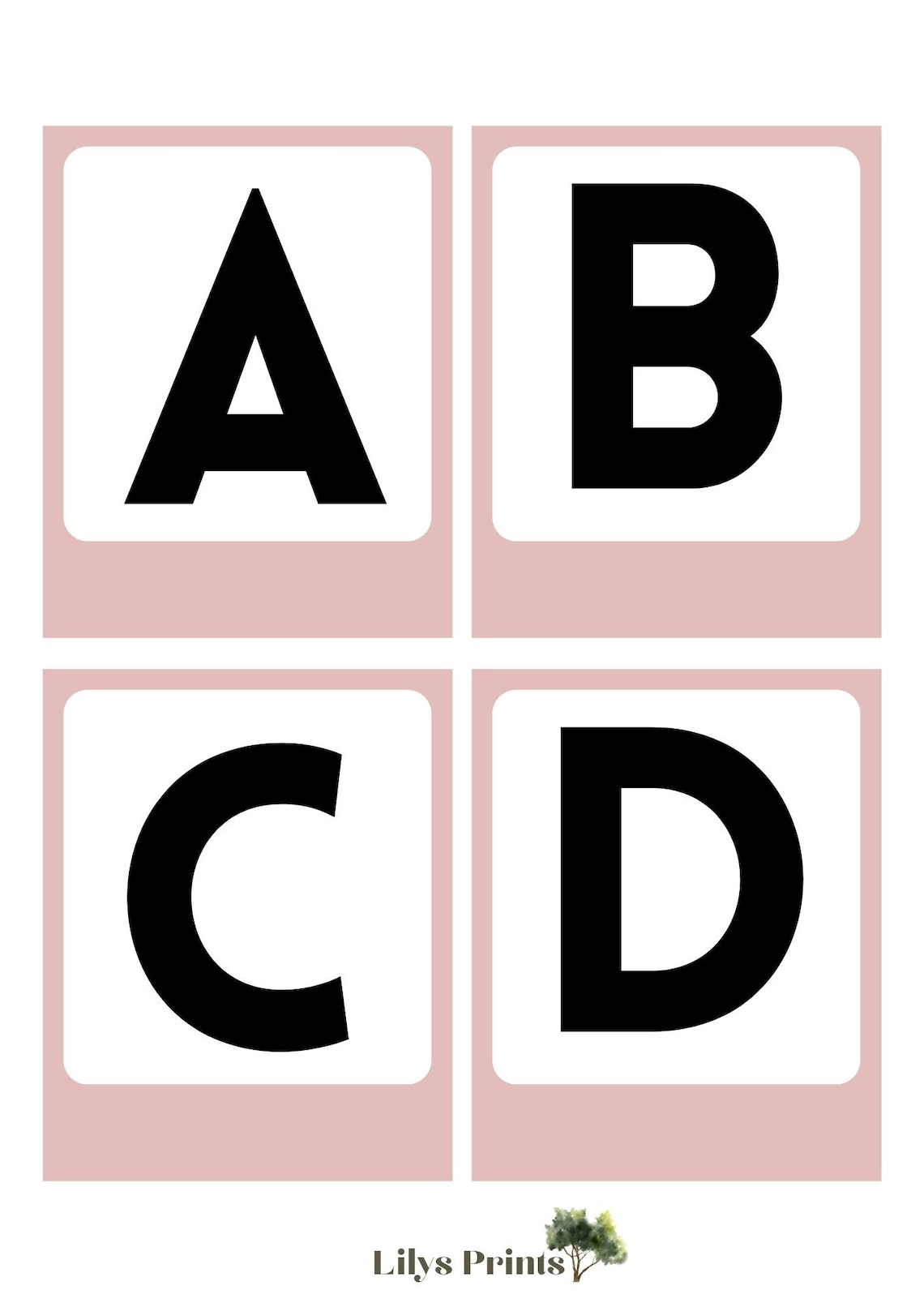 Letter Flash Cards 26 Flash Cards Education Learning Digital Download ...