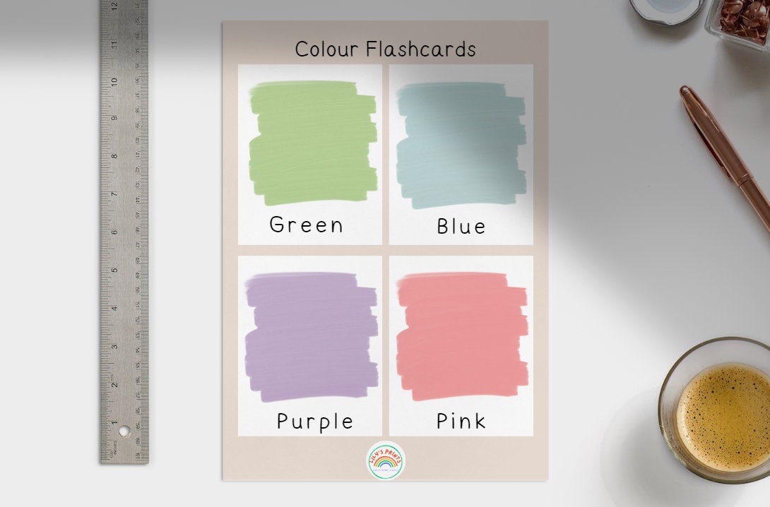 Colours Flash Cards, Montessori Flash Cards, Pre-school Cards ...
