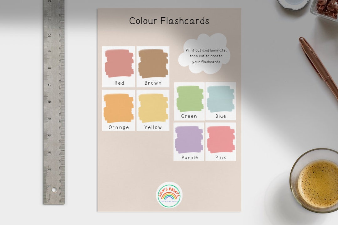 Colours Flash Cards, Montessori Flash Cards, Pre-school Cards ...