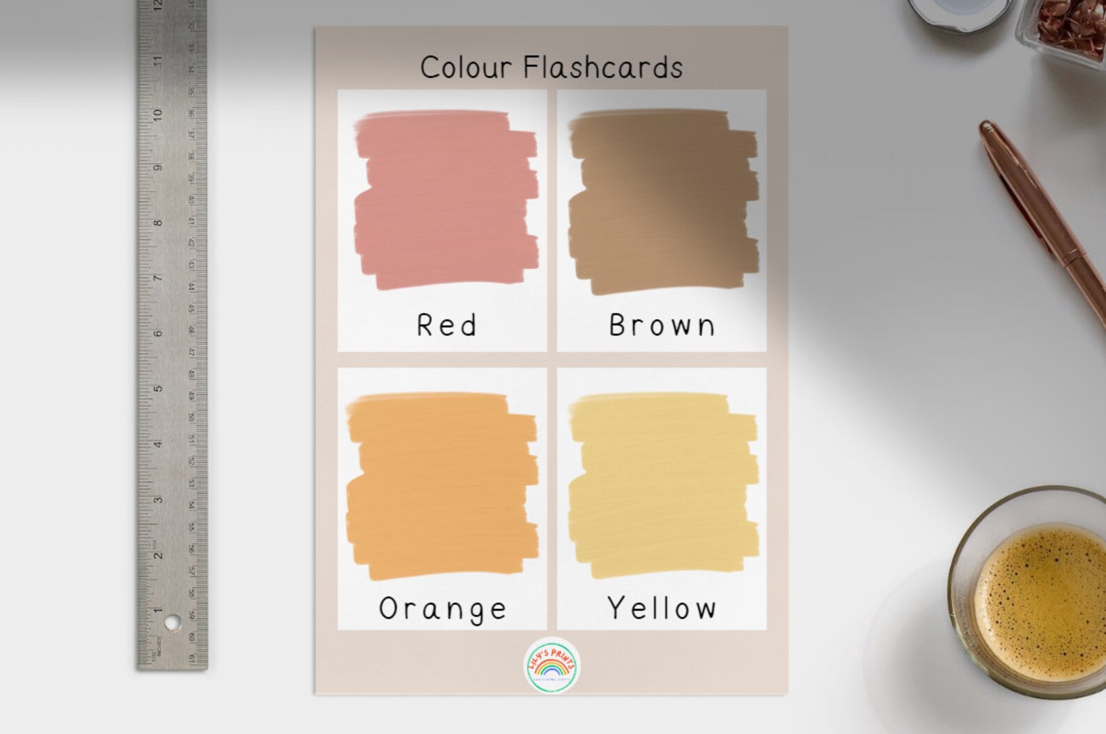 Colours Flash Cards, Montessori Flash Cards, Pre-school Cards ...