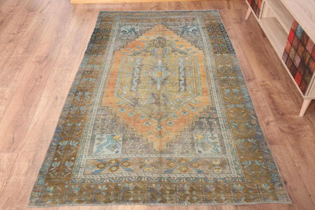 4x7 Rug,small Area Rug,living Room Rug,turkish Vintage Rug,4x7 Area Rug ...