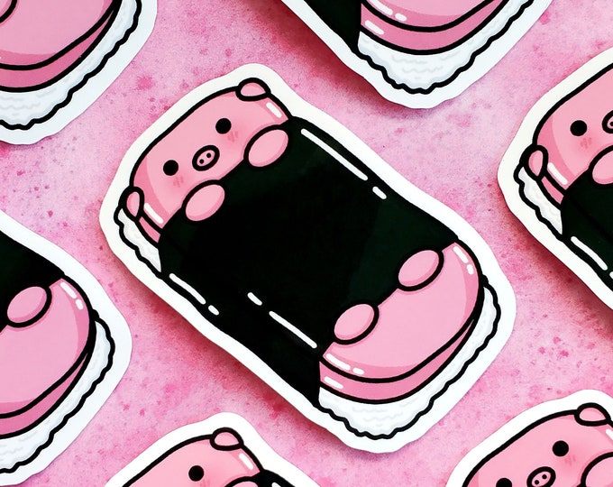 Musubi Sticker Hawaiian Food Sticker Kawaii Sushi Cute Pig - Etsy