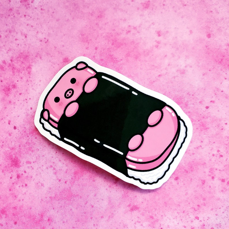 Musubi Sticker Hawaiian Food Sticker Kawaii Sushi Cute Pig - Etsy