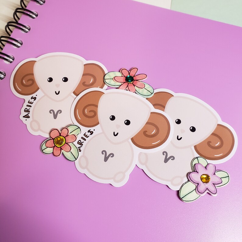 Aries Ram Vinyl Sticker, Animal Zodiac Sticker, Astrological Sticker ...