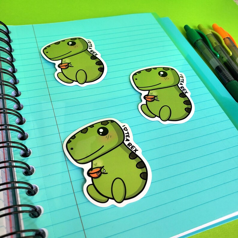 Tea Rex Sticker for Laptop Aesthetic Dinosaur Sticker for Tea - Etsy