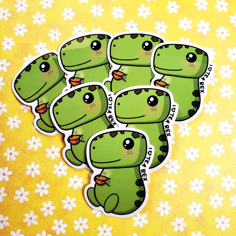 Tea Rex Sticker for Laptop Aesthetic Dinosaur Sticker for Tea - Etsy