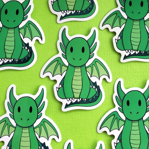 Whimsigothic Laptop Stickers Cute Dragon Sticker for Water - Etsy