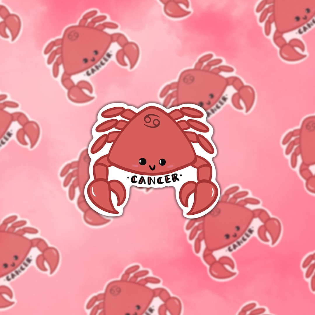 Cancer Crab Sticker, Cancer Zodiac Sticker, June Zodiac Gift, Cancer ...