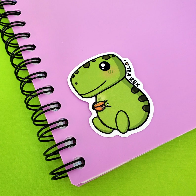 Tea Rex Sticker for Laptop Aesthetic Dinosaur Sticker for Tea - Etsy