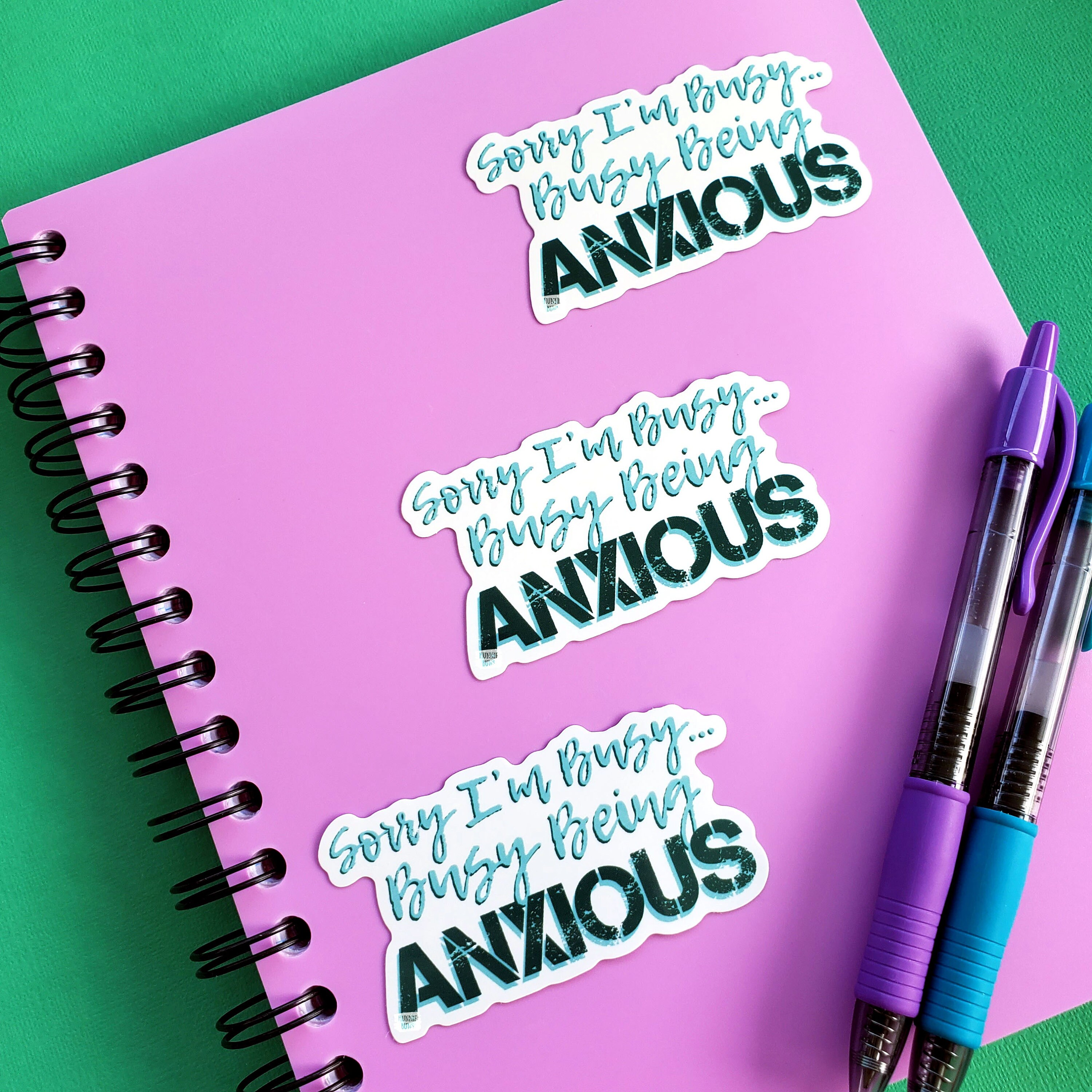 Sorry I'm Busy Being Anxious Sticker, Funny Introvert Sticker, Anxiety ...