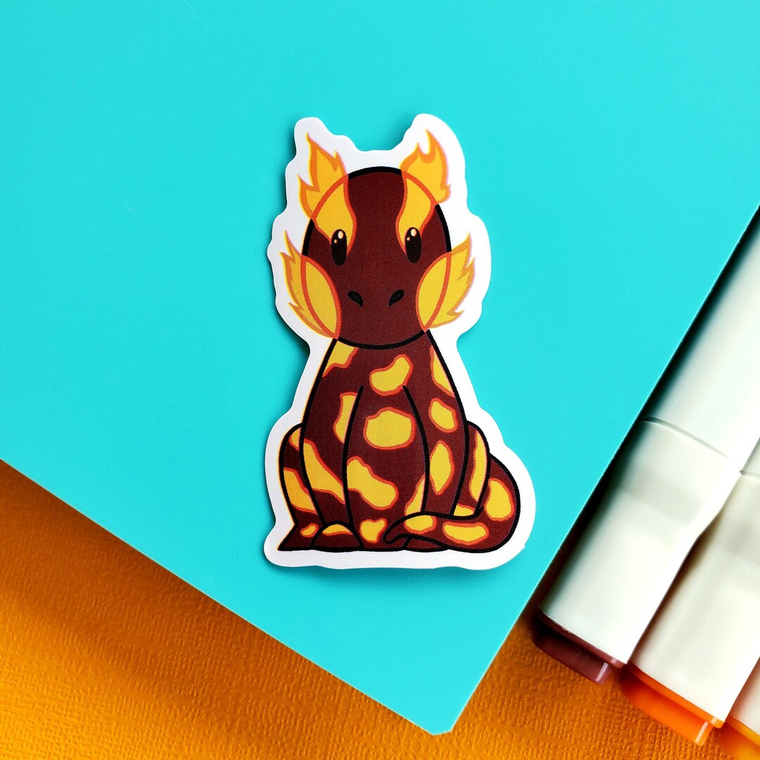 Fire Salamander Sticker, Lizard Gift for Women, Salamander Decal ...