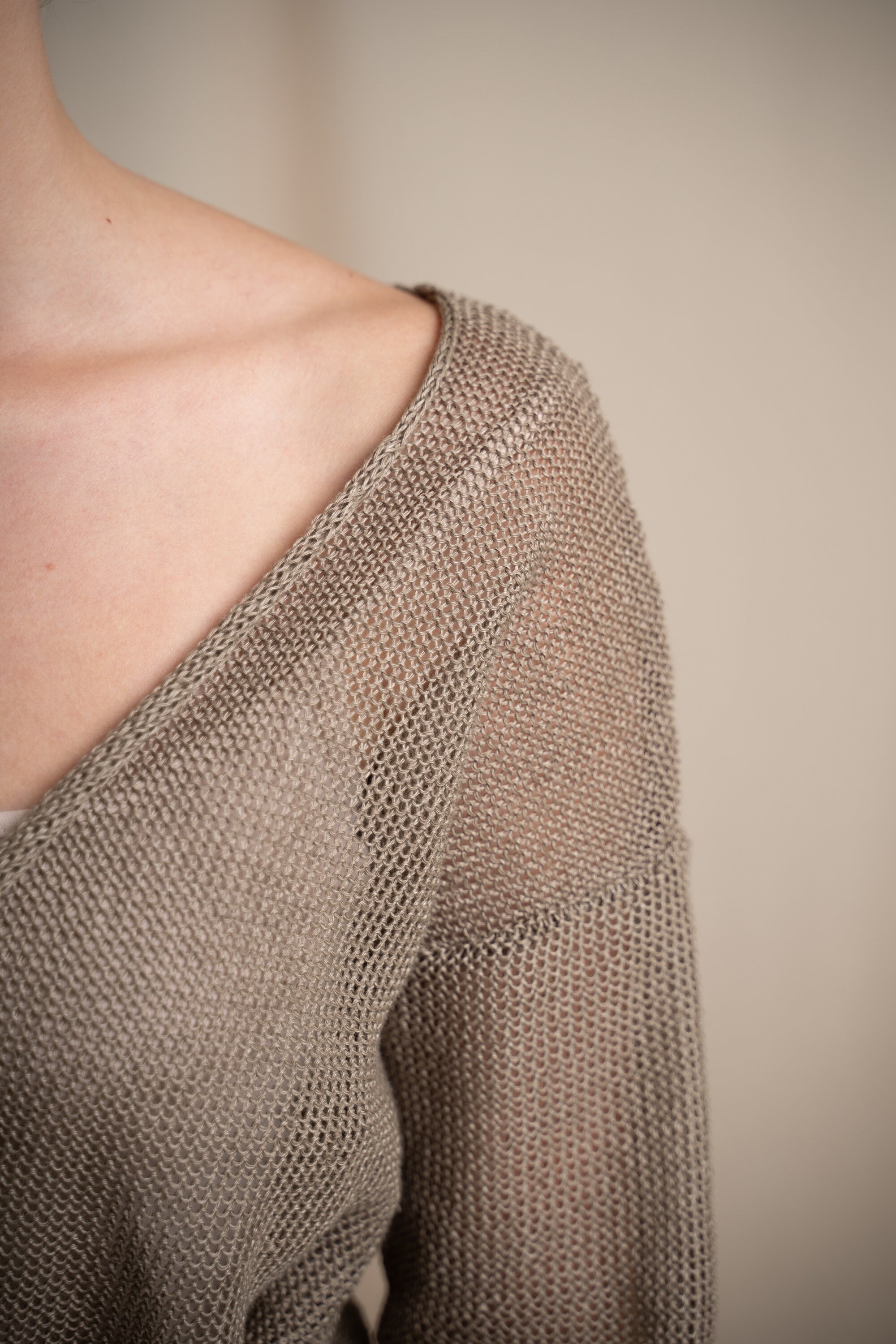 Wrap Around Cardigan for Woman, Linen Summer Jacket With Belt, Natural Flax Cardigan, Brown ...