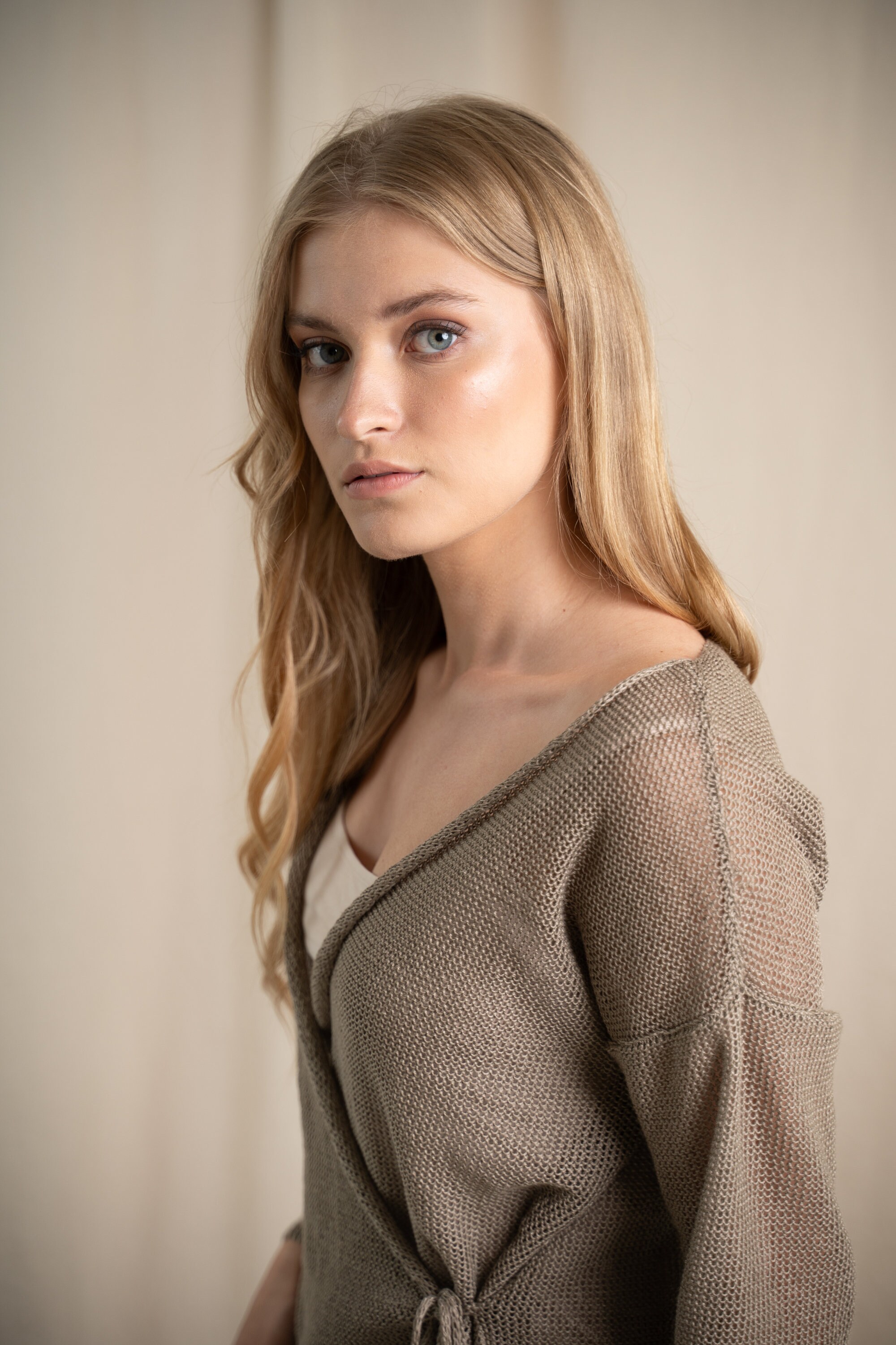 Wrap Around Cardigan for Woman, Linen Summer Jacket With Belt, Natural Flax Cardigan, Brown ...