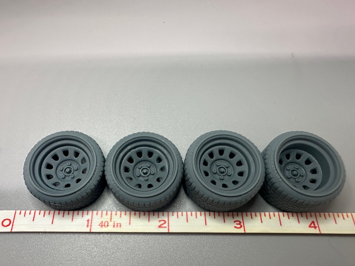 1/24 Scale Racing Steel Wheels and Tires Resin - Etsy