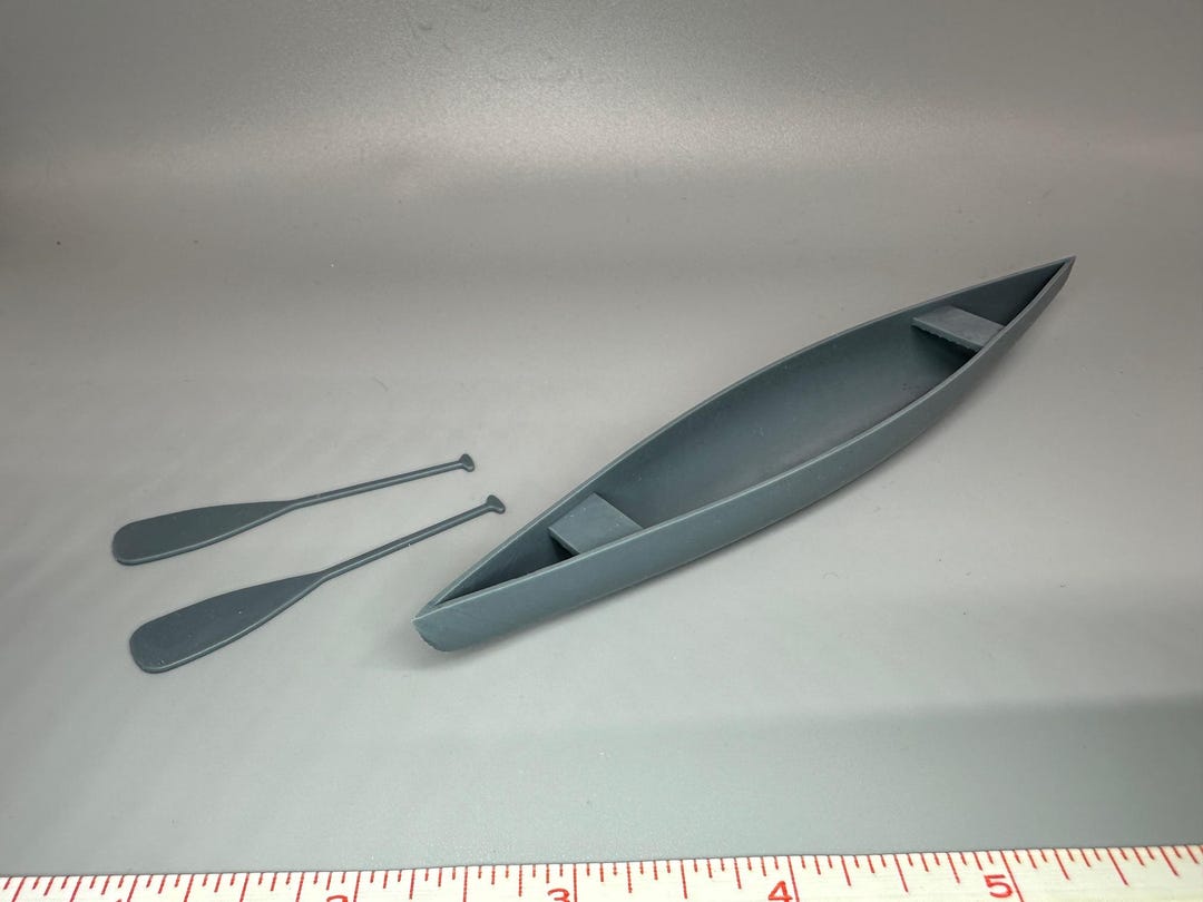 1/24 Scale Resin Kayak - Canoe With Ores Unpainted - Etsy