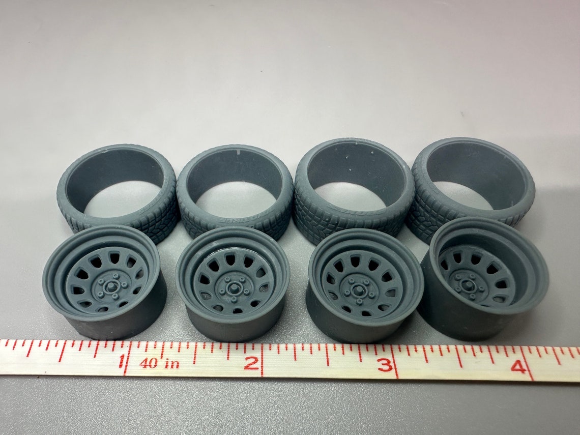 1/24 Scale Racing Steel Wheels and Tires Resin - Etsy