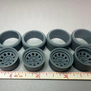 1/24 Scale Racing Steel Wheels and Tires Resin - Etsy
