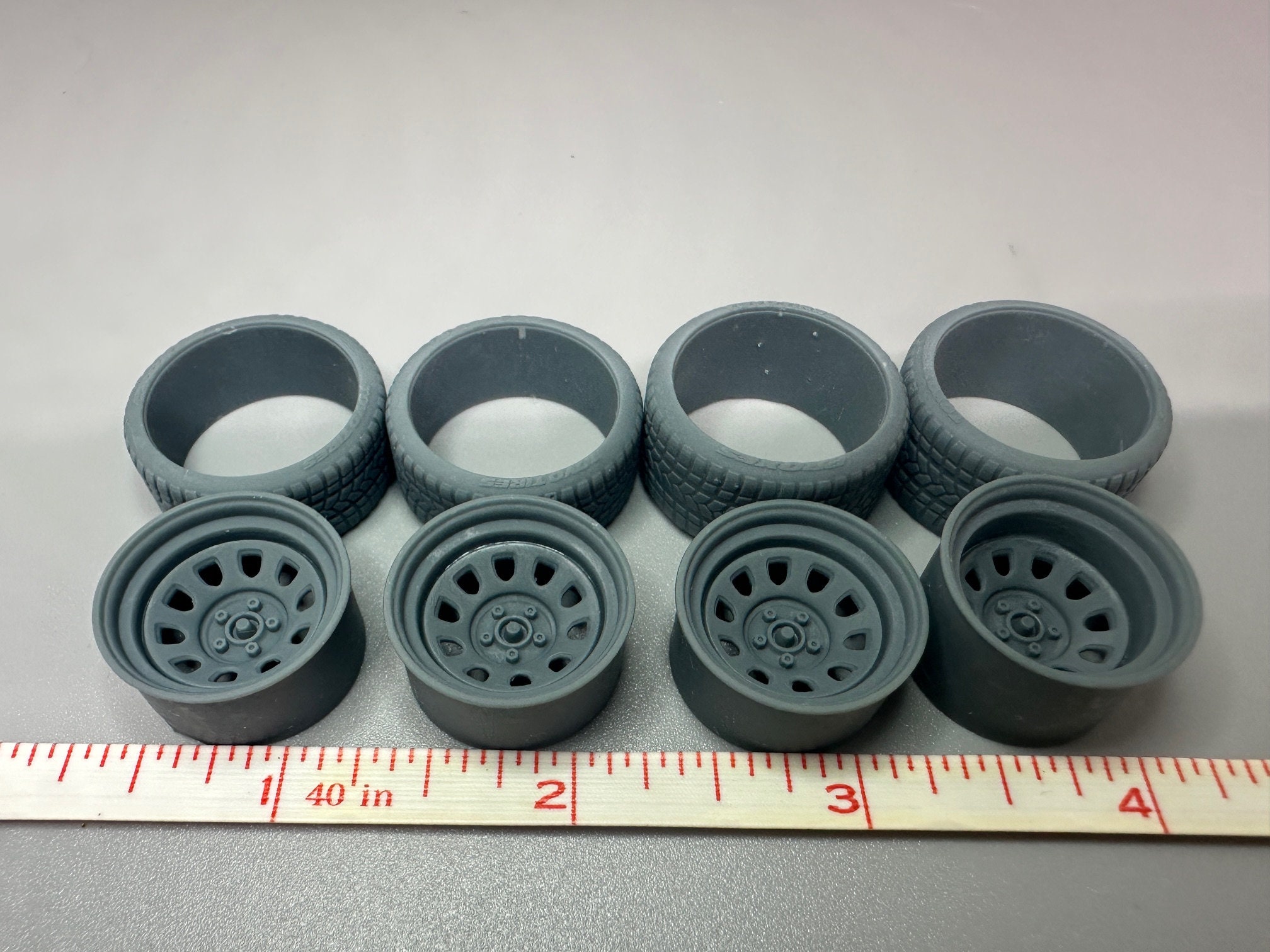 1/24 Scale Racing Steel Wheels and Tires Resin - Etsy