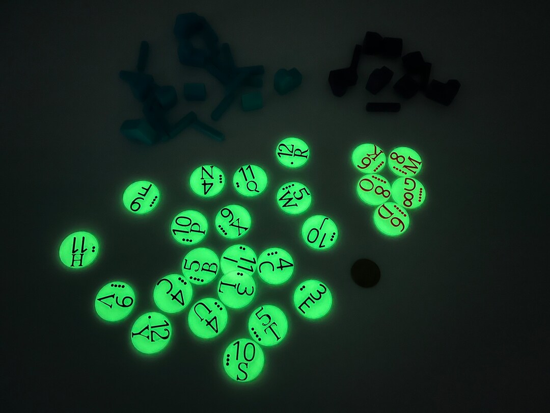Settlers of Catan Number Resource Token Piece Set Glow in the Dark ...