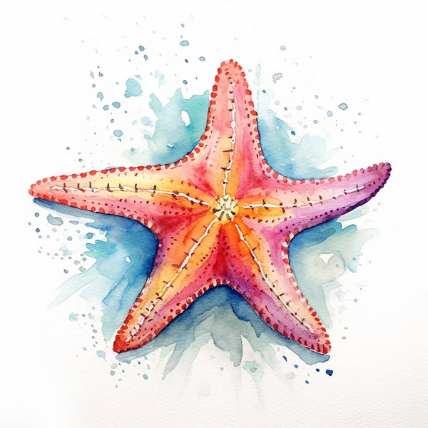 Watercolor Starfish - Etsy