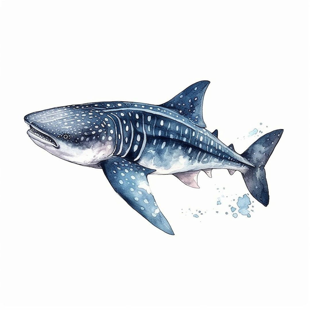 Whale Shark Watercolor Painting | Printable Wall Art | Digital Download ...