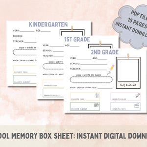 SCHOOL MEMORY BOX File Folder Cover | Kids Interview | School Years ...