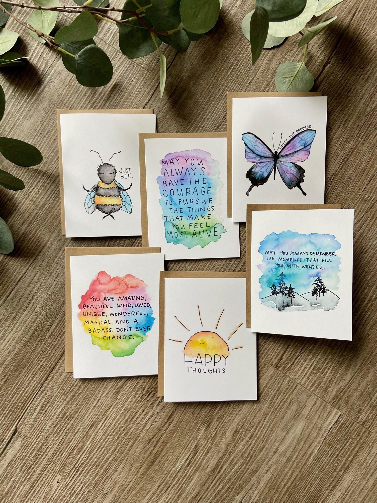Inspirational Positive Cards Well Wishes Series 2.0 6 or - Etsy