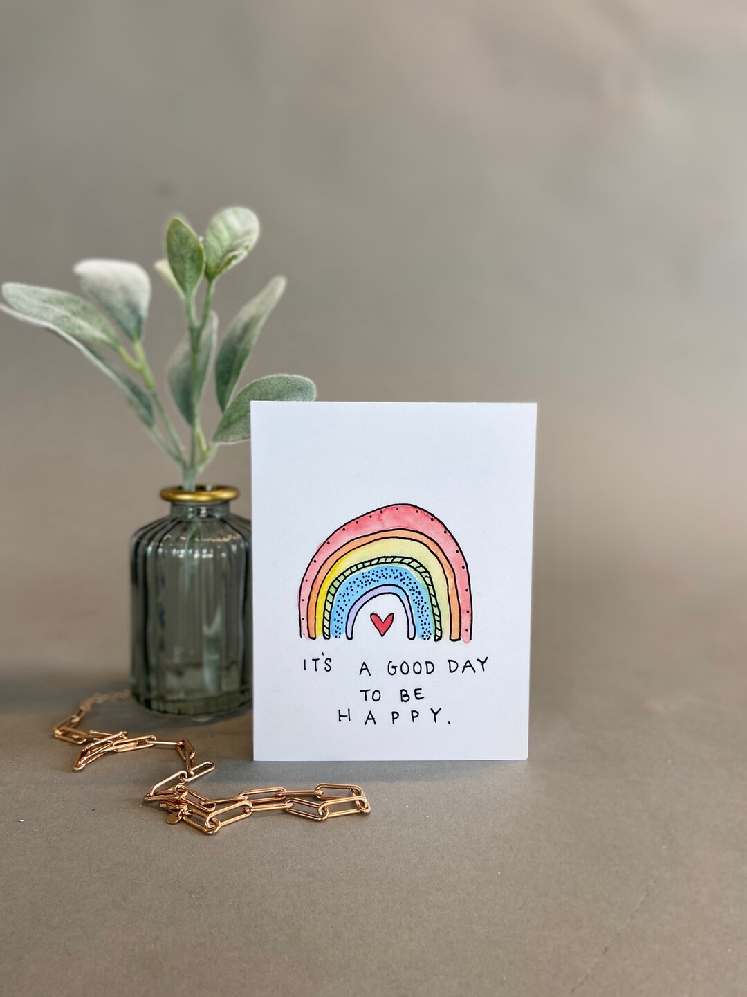 Inspirational Card - It's a Good Day - Original Watercolor Blank Card ...