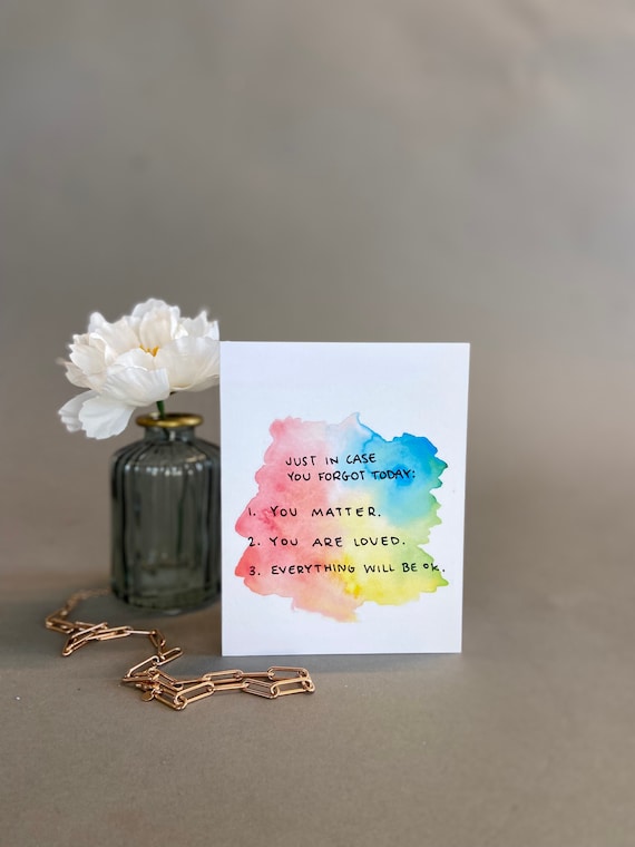 Inspirational Card in Case You Forgot Original Watercolor - Etsy