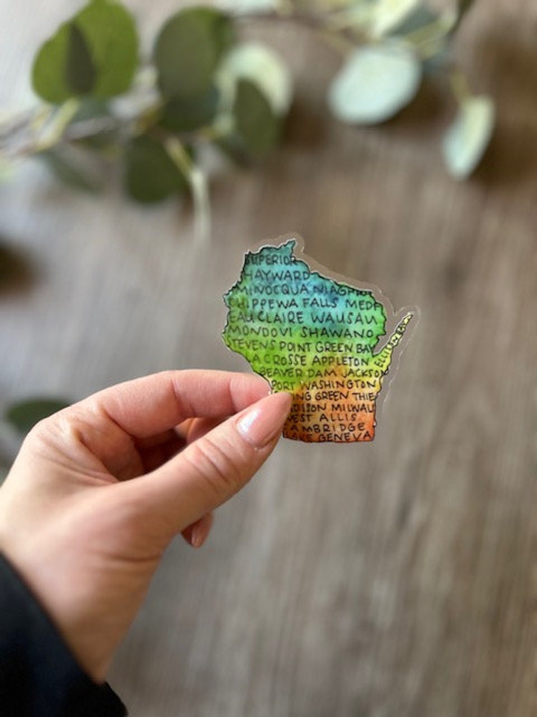 Wisconsin Cities Clear Decal Sticker, Mini Vinyl Sticker, Aesthetic ...