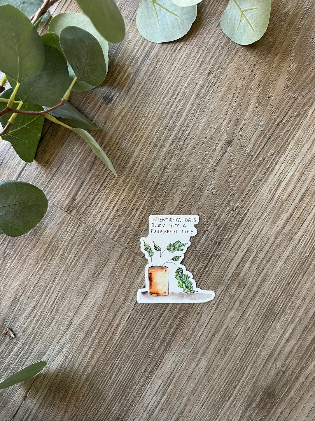 Intentional Life Plant Magnet, Aesthetic Magnet, Watercolor Magnet - Etsy