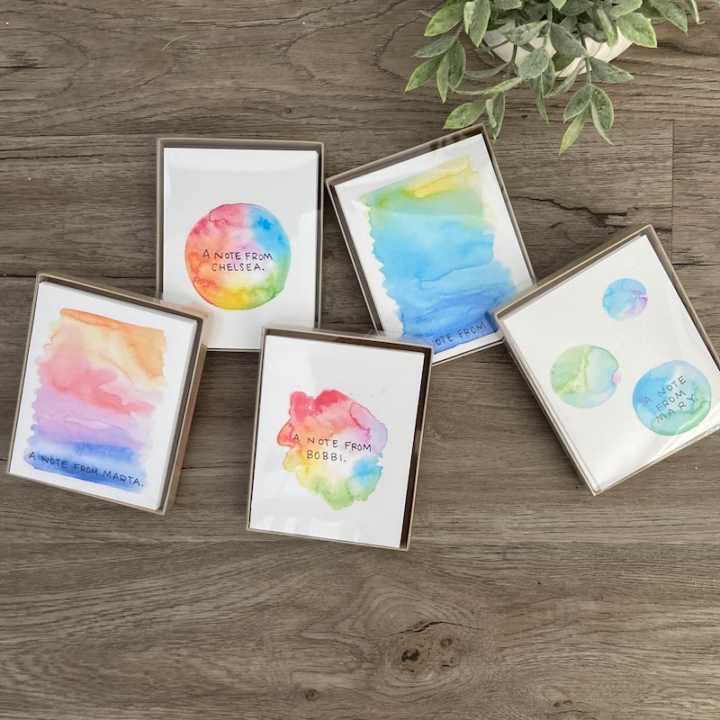 Watercolor Name Card - Etsy