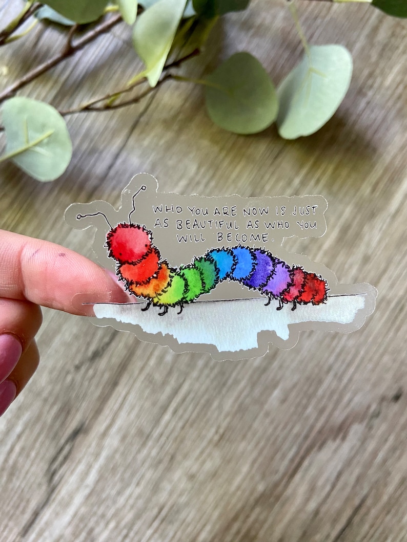 Beautiful as You Are Caterpillar Clear Decal Sticker, Mini Vinyl ...