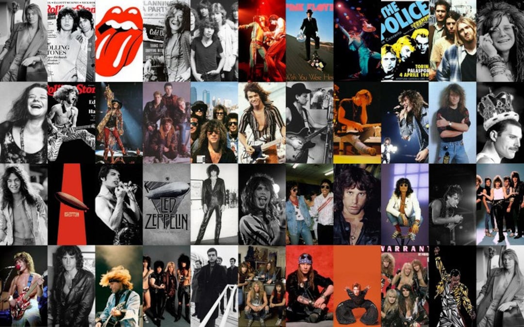 Music Rock Band Aesthetic Wall Collage Kit 140pcs Printable - Etsy