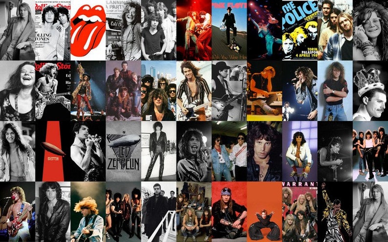 Music Rock Band Aesthetic Wall Collage Kit 140pcs Printable - Etsy