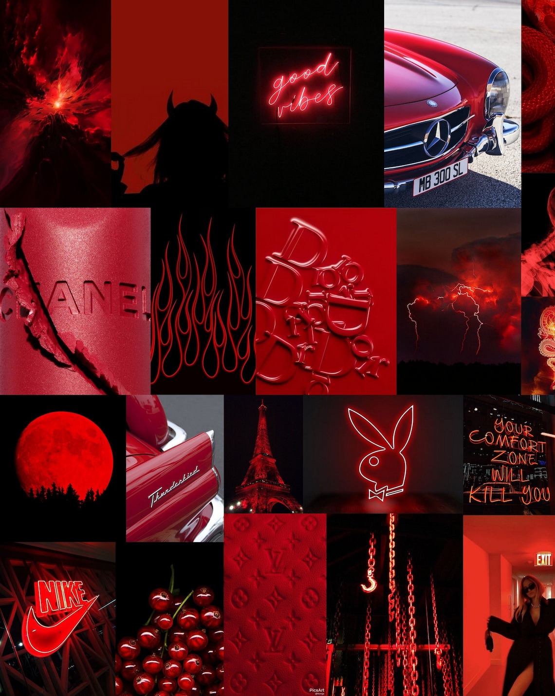 Red Aesthetic Baddie Wall Collage Kit 61 Pieces - Etsy