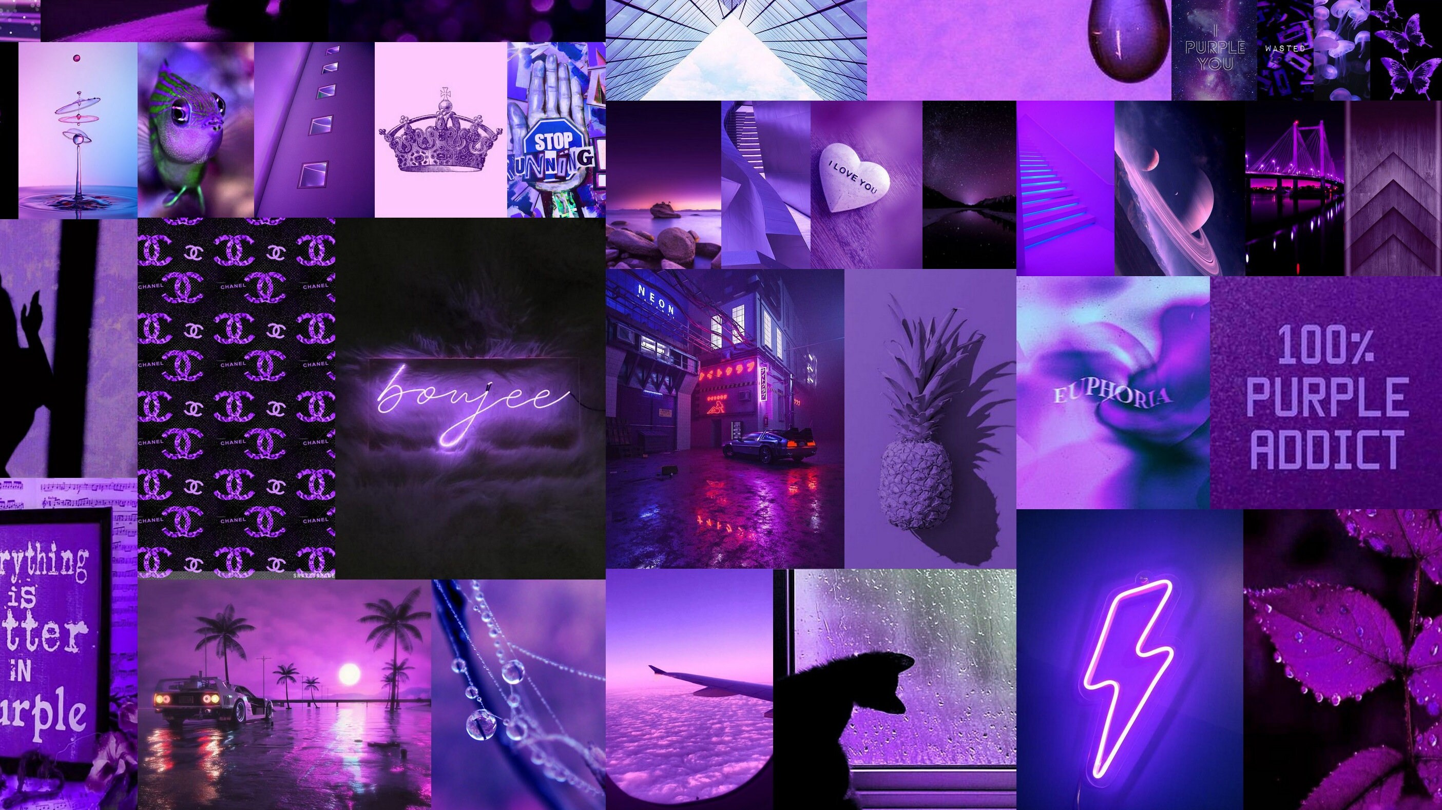 Bougee Purple Aesthetic Wall Collage Kit 90+pcs Printable - Etsy