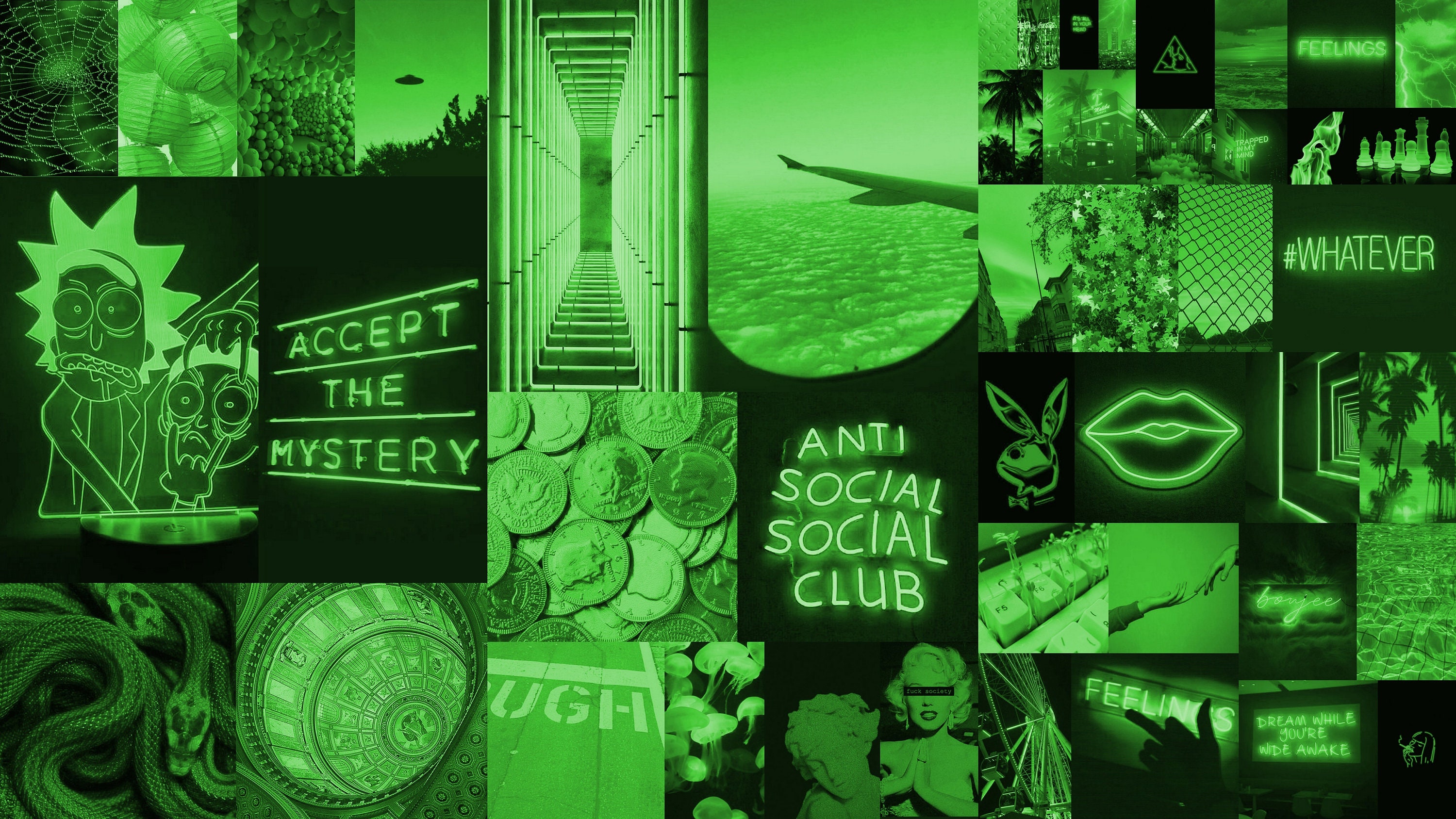 Green Aesthetic Boujee Wall Collage Kit 50 Pieces - Etsy