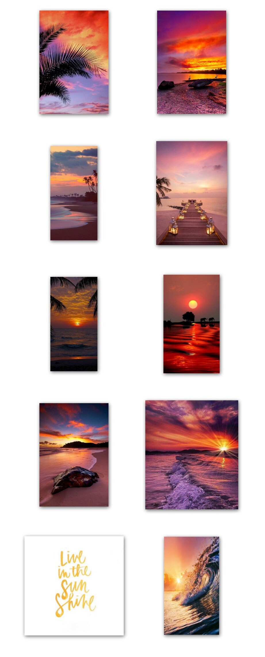 Sunset Love Aesthetic Wall Collage Kit 100pcs Printable Beautiful ...