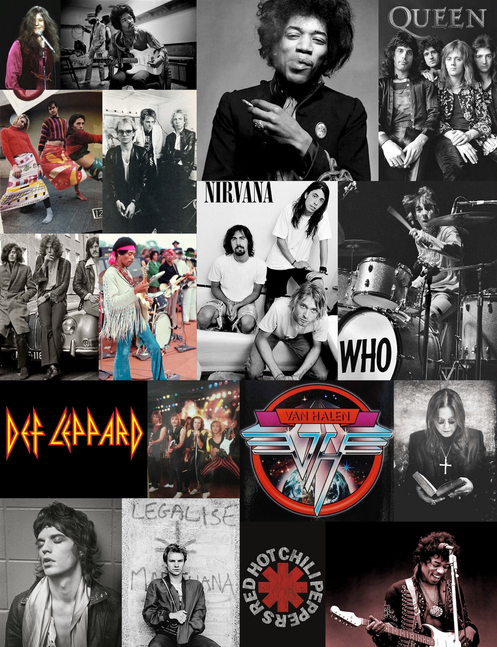 Music Rock Band Aesthetic Wall Collage Kit 100pcs Printable - Etsy