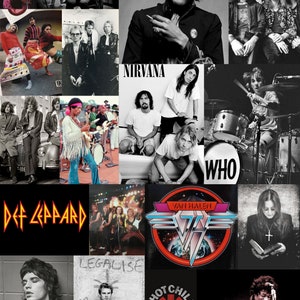 Music Rock Band Aesthetic Wall Collage Kit 100pcs Printable - Etsy
