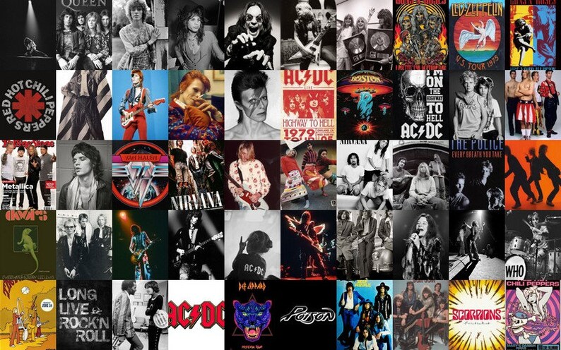 Music Rock Band Aesthetic Wall Collage Kit 140pcs Printable - Etsy