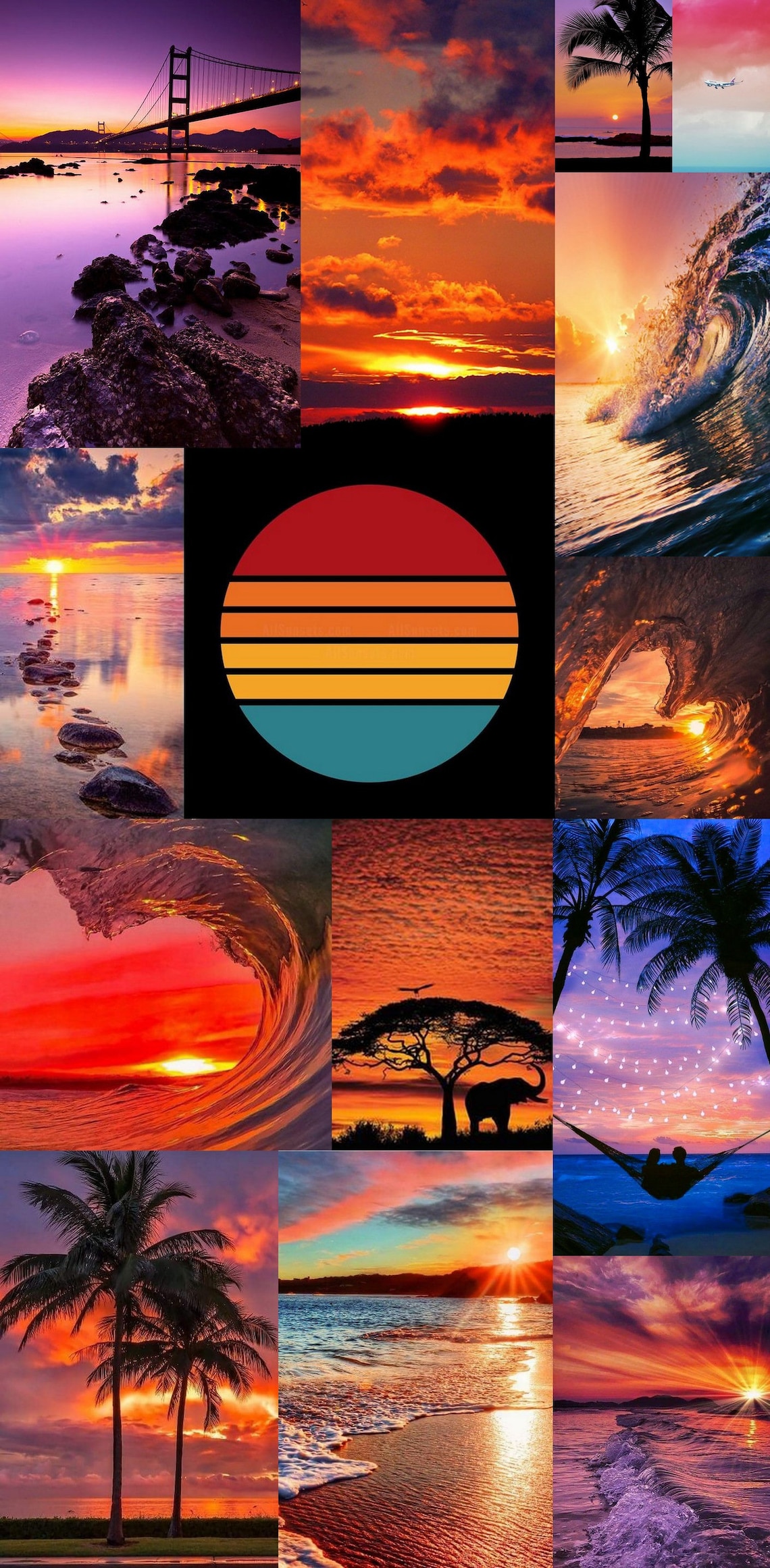 Sunset Love Aesthetic Wall Collage Kit 100pcs Printable Beautiful ...