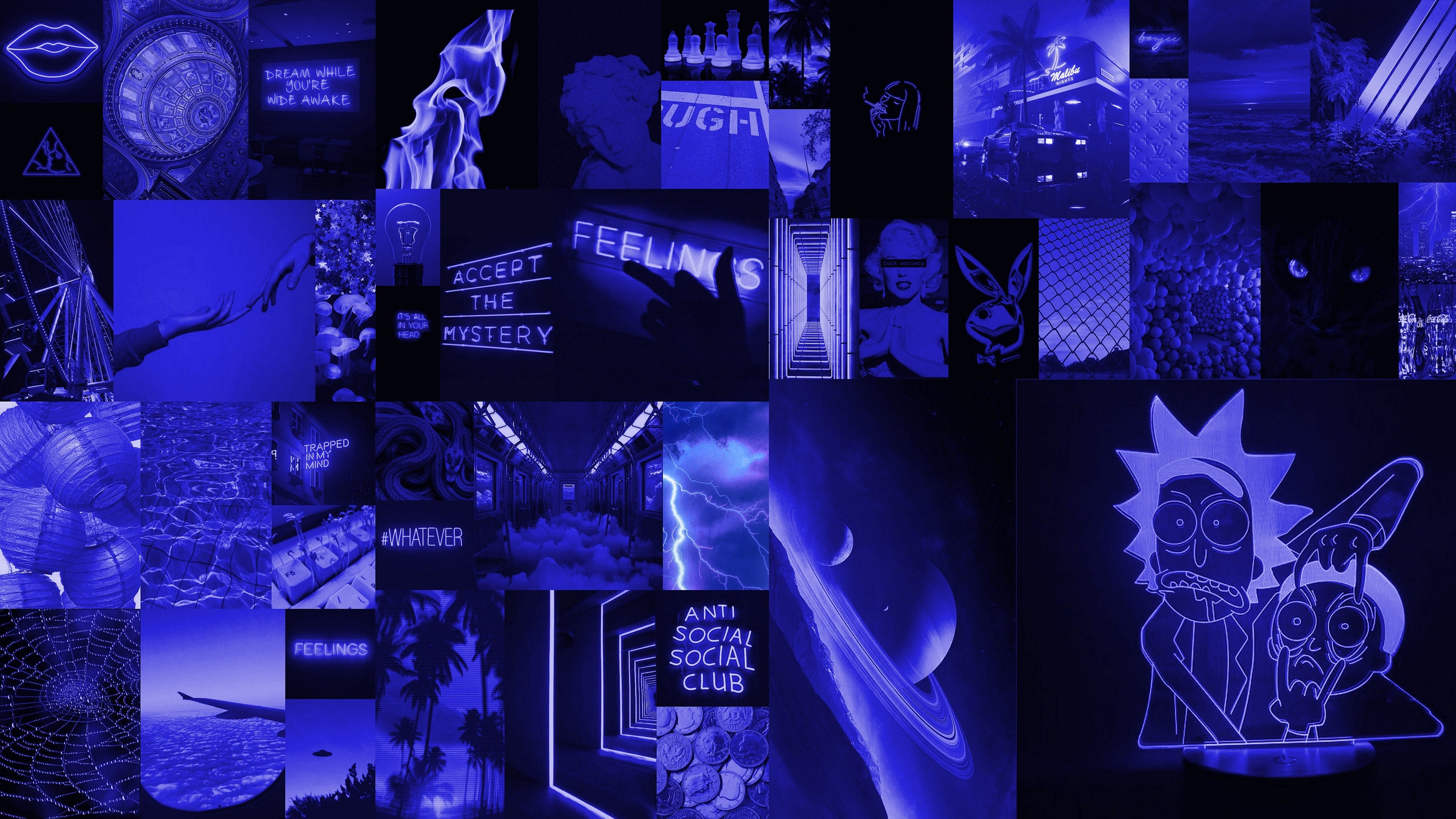 Blue Aesthetic Boujee Wall Collage Kit 100 Pieces - Etsy