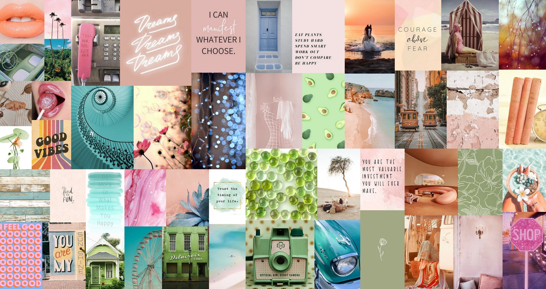 Aesthetic Mix Colorful Wall Collage Kit 200 Pieces Mega - Etsy