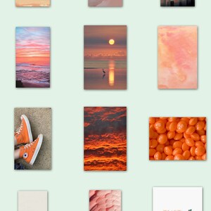Bougee Peachy Aesthetic Wall Collage Kit 50pcs Printable Peach Collage ...