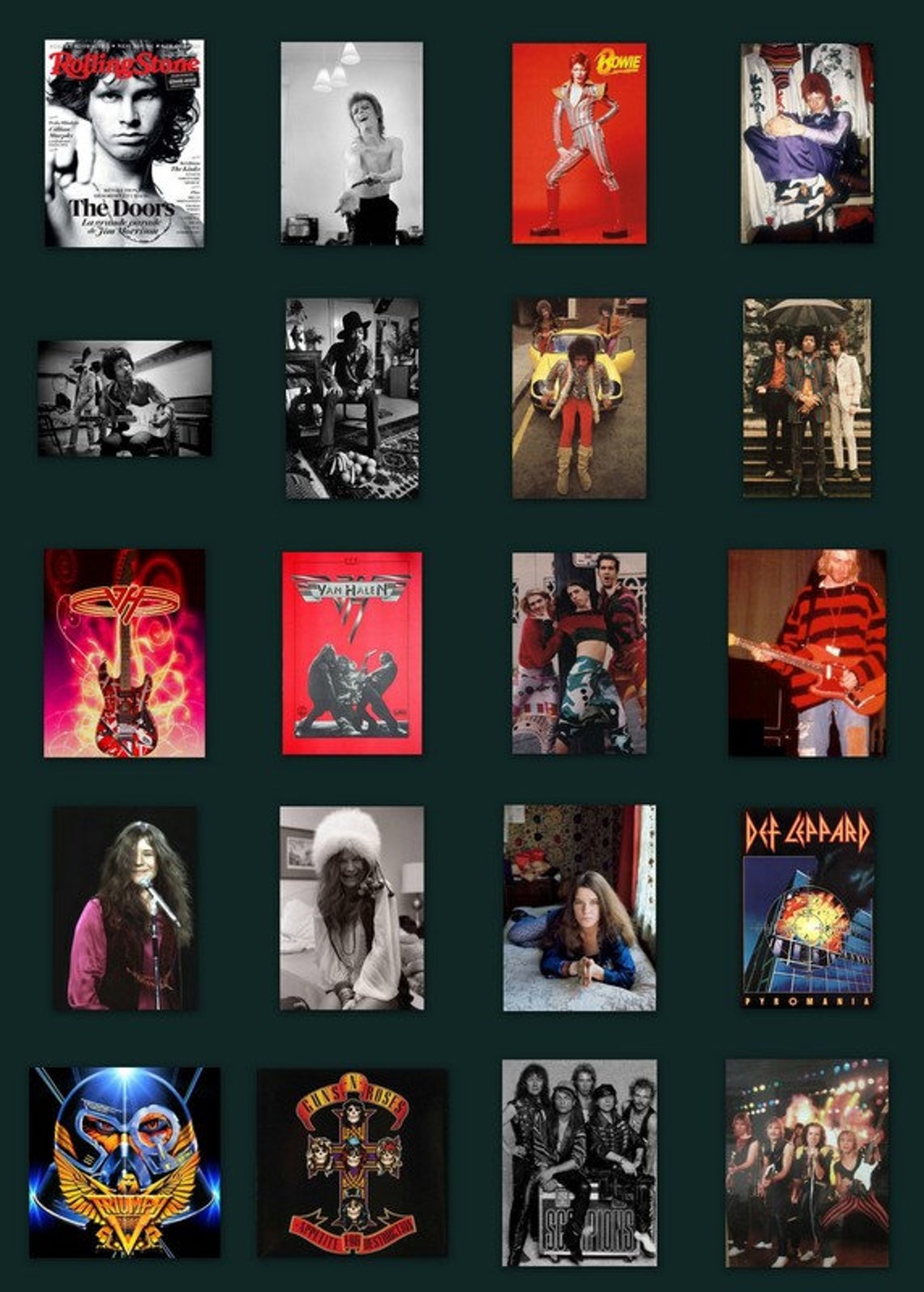 Music Rock Band Aesthetic Wall Collage Kit 50pcs Printable - Etsy