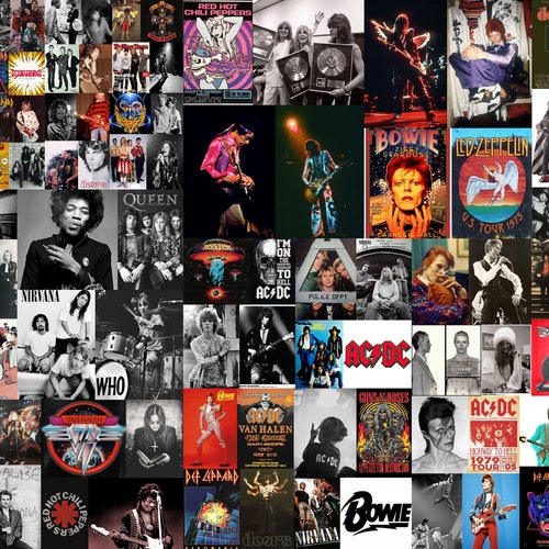 Music Rock Band Aesthetic Wall Collage Kit 100pcs Printable | Etsy